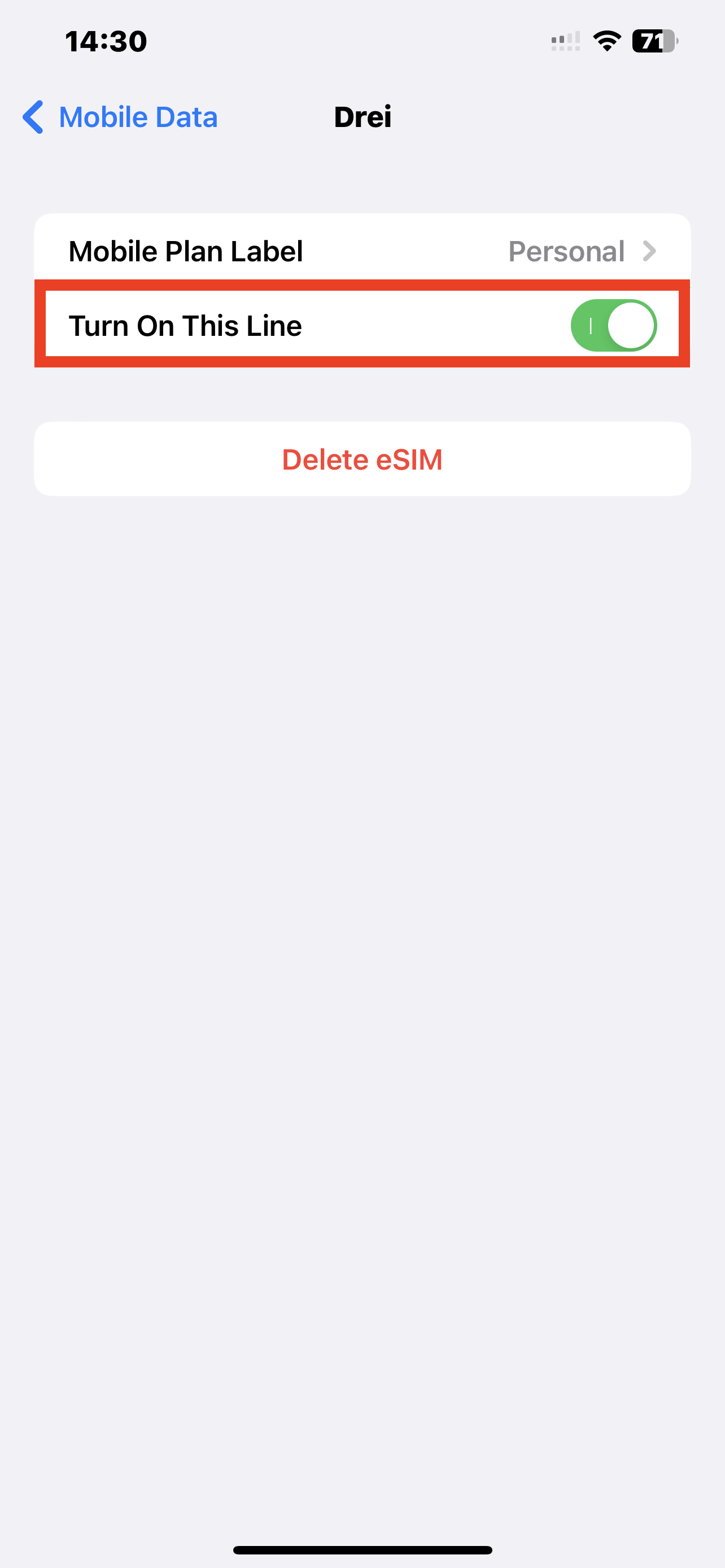 How to switch an eSIM on / off on iPhone – tripsim by SYD | Help