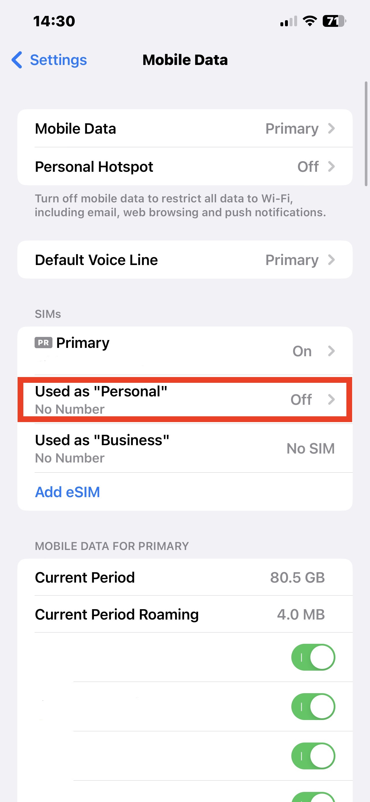 How to switch an eSIM on / off on iPhone – tripsim by SYD | Help