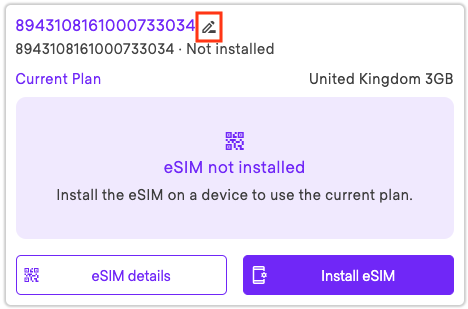 Give Your eSIM a Reference Name – tripsim by SYD | Help
