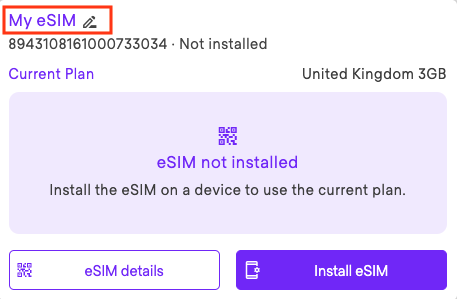 Give Your eSIM a Reference Name – tripsim by SYD | Help