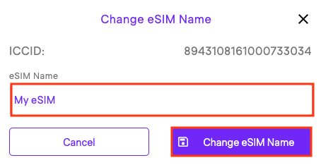 Give Your eSIM a Reference Name – tripsim by SYD | Help